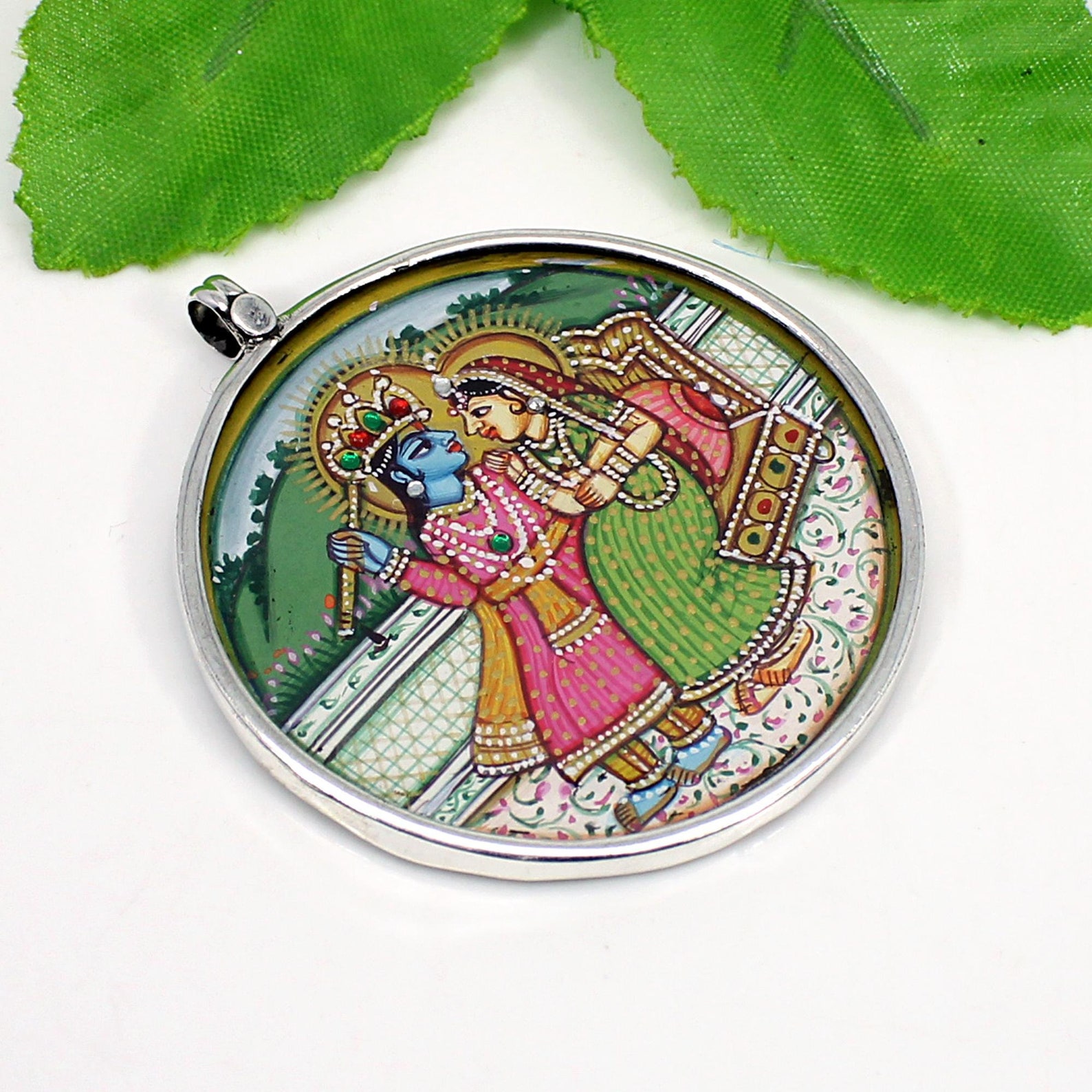 Lord Radha Krishna Pendant-hindu Deity Pendant-love Couple Pendant ...