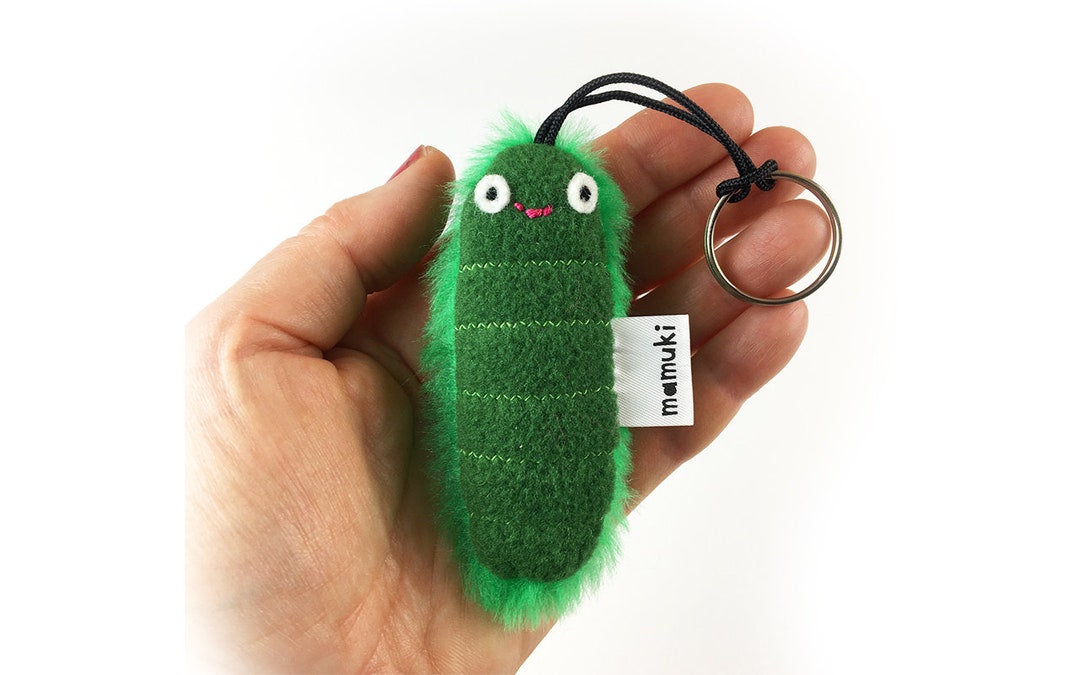 Green Plush Caterpillar Keychain, Caterpillar Keyring - Etsy