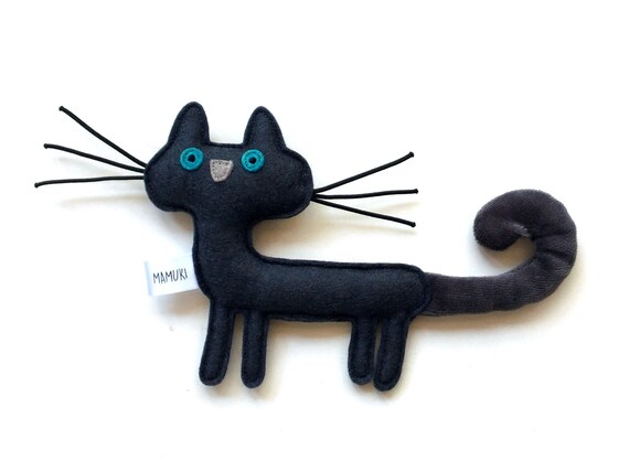 Felt Plush Dark Cat - Etsy