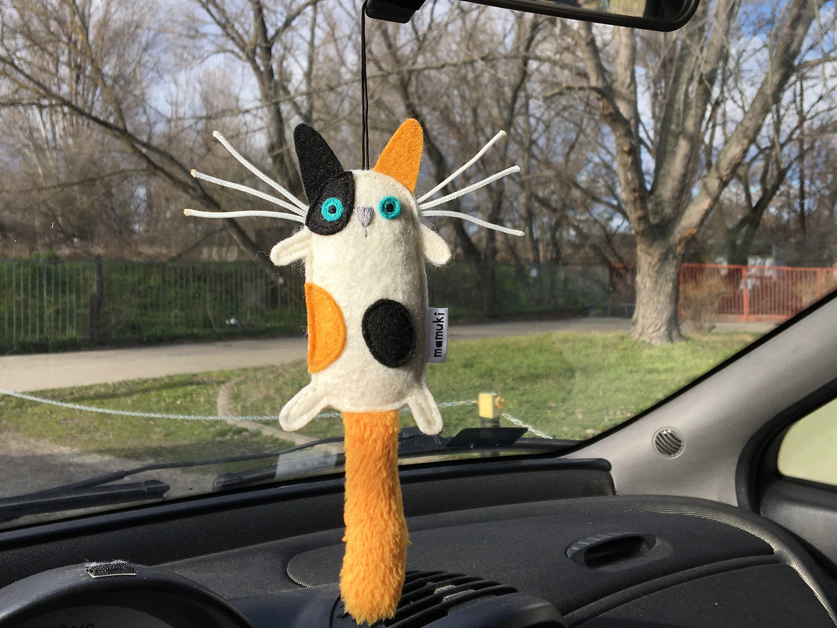 Tricolor Cat Car Ornament | Car Mirror Hanging Accessory | Car ...