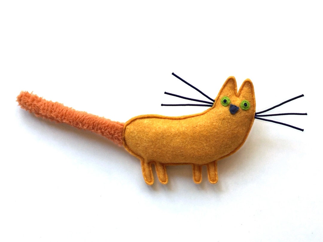 Felt Plush Ginger Cat | Long Cat - Etsy