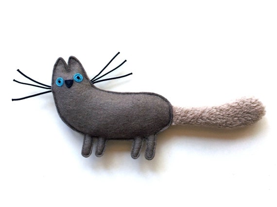 Felt Plush Grey Cat Long Cat - Etsy