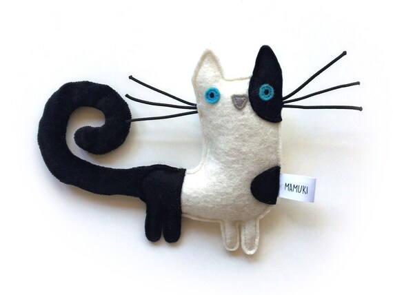 Felt Plush Curled Tailed Cat - Etsy