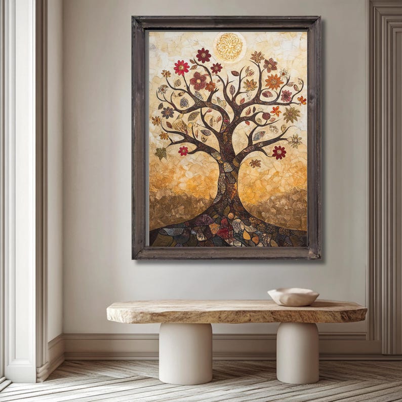 Family Tree of Life Art Print: Earth Tone Botanical Wall Decor - Etsy