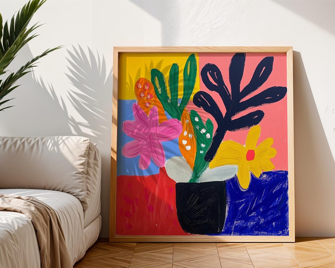 Matisse Inspired Floral Art Print | Bold Abstract Flower Painting ...
