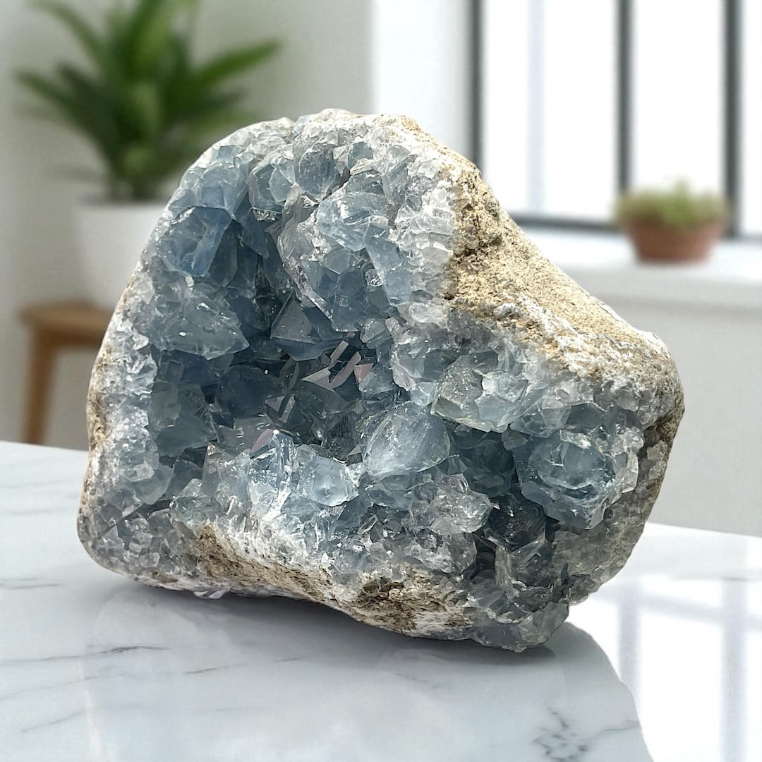 Gorgeous XL Celestine Druse | Unique Masterpiece 1442 | 1.79 Kg ...