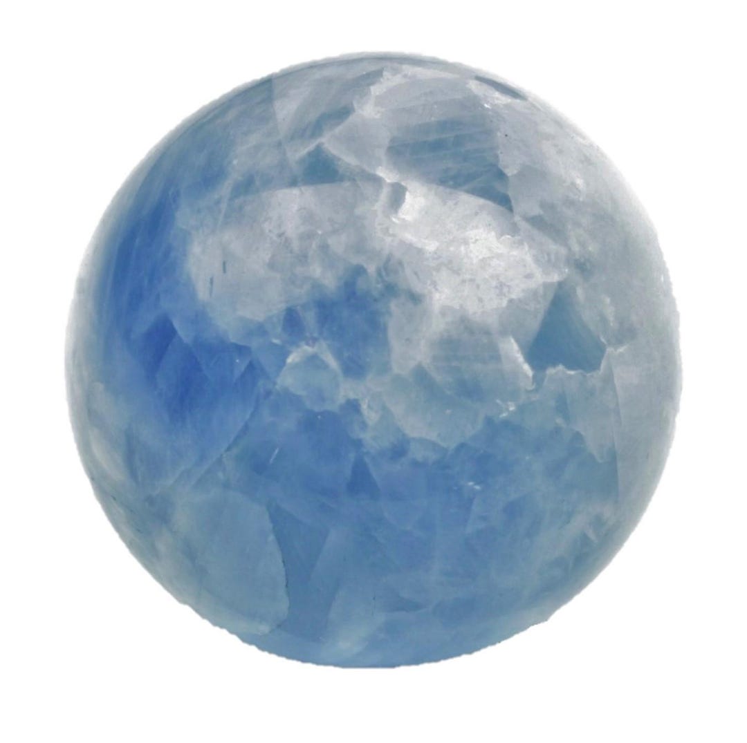 Blue Calcite Sphere With Acrylic Stand | Crystal Ball | Gemstone Sphere ...