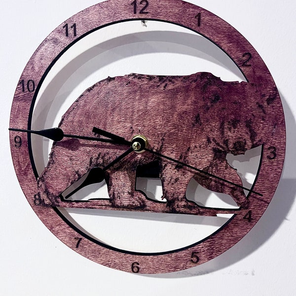 Wood Bear Wall Clock - Etsy