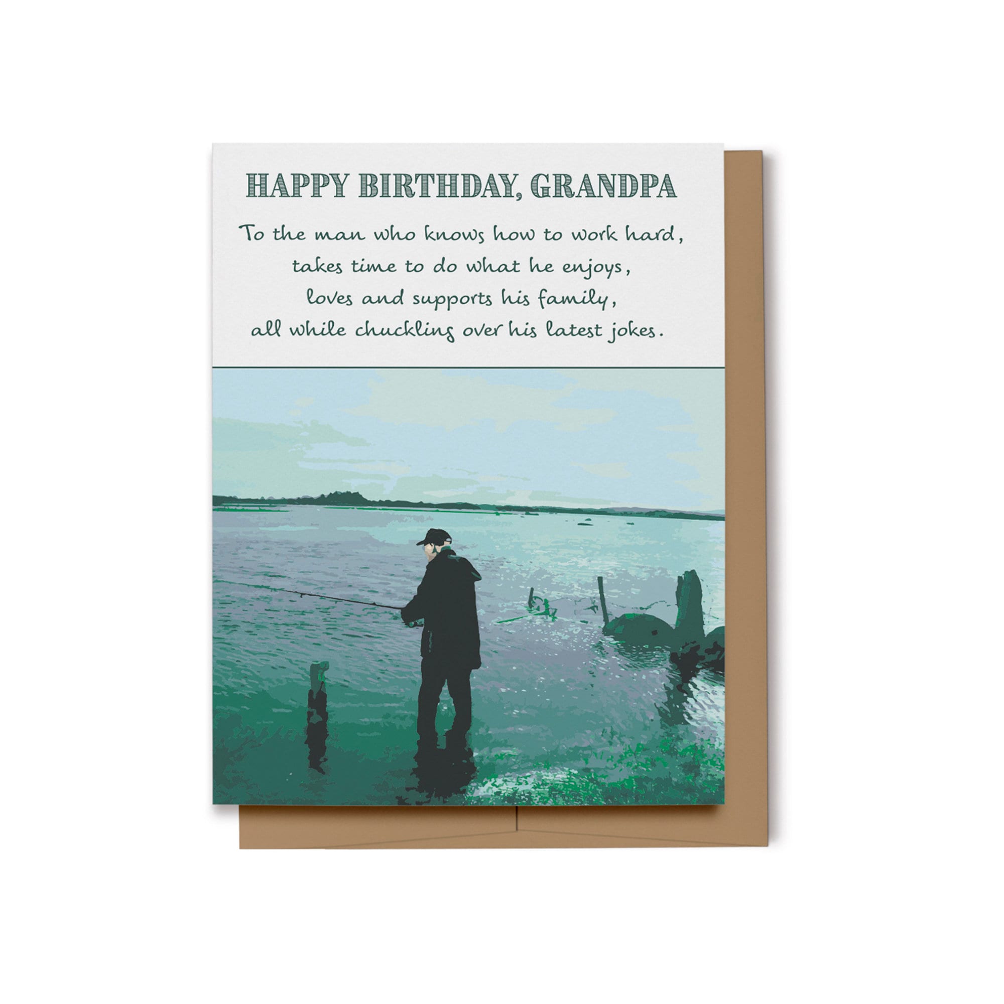 Happy Birthday Grandpa Fishing Card 100% Recycled - Etsy