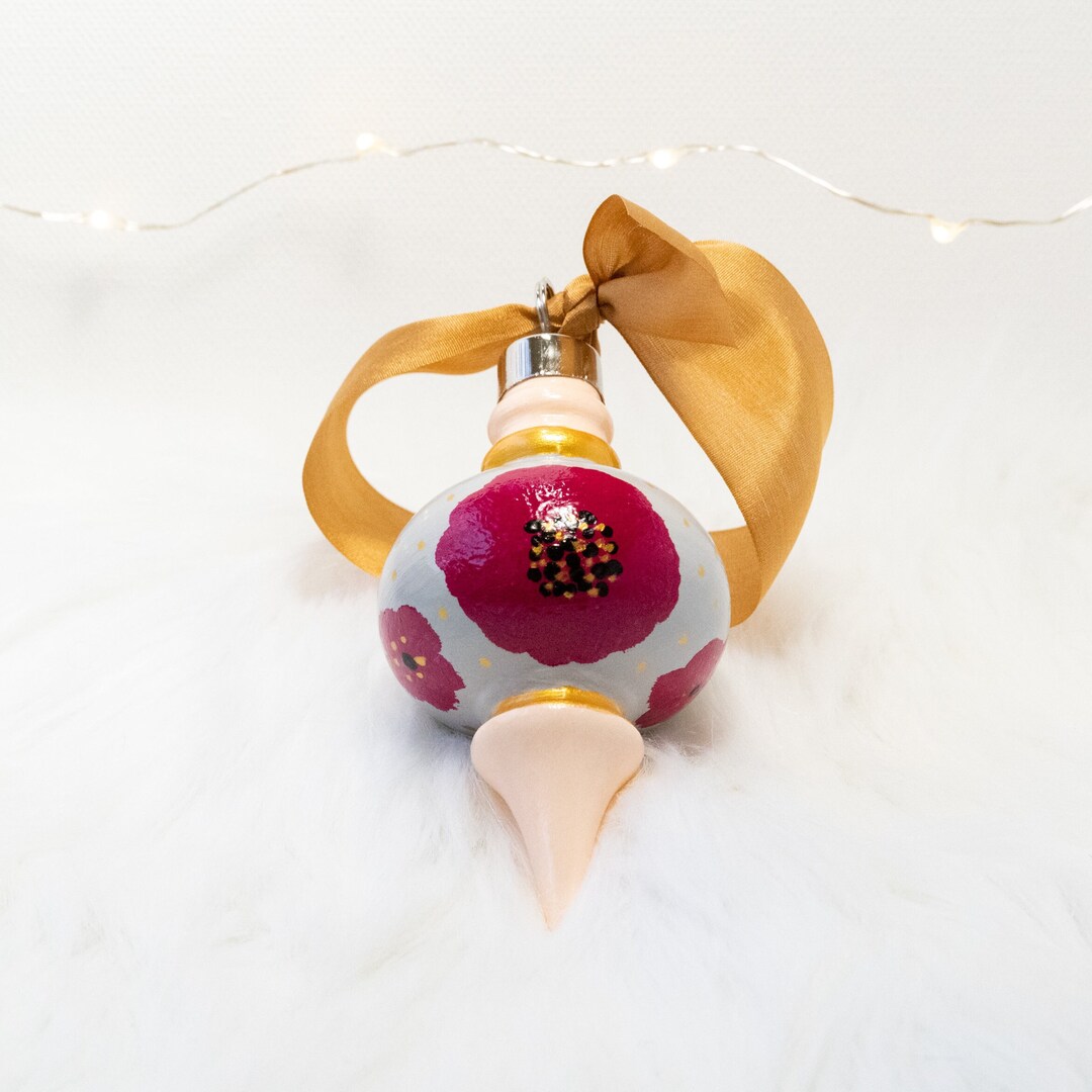 The Lulu Hand Painted Ornament, One of a Kind Ceramic Bisque Christmas ...