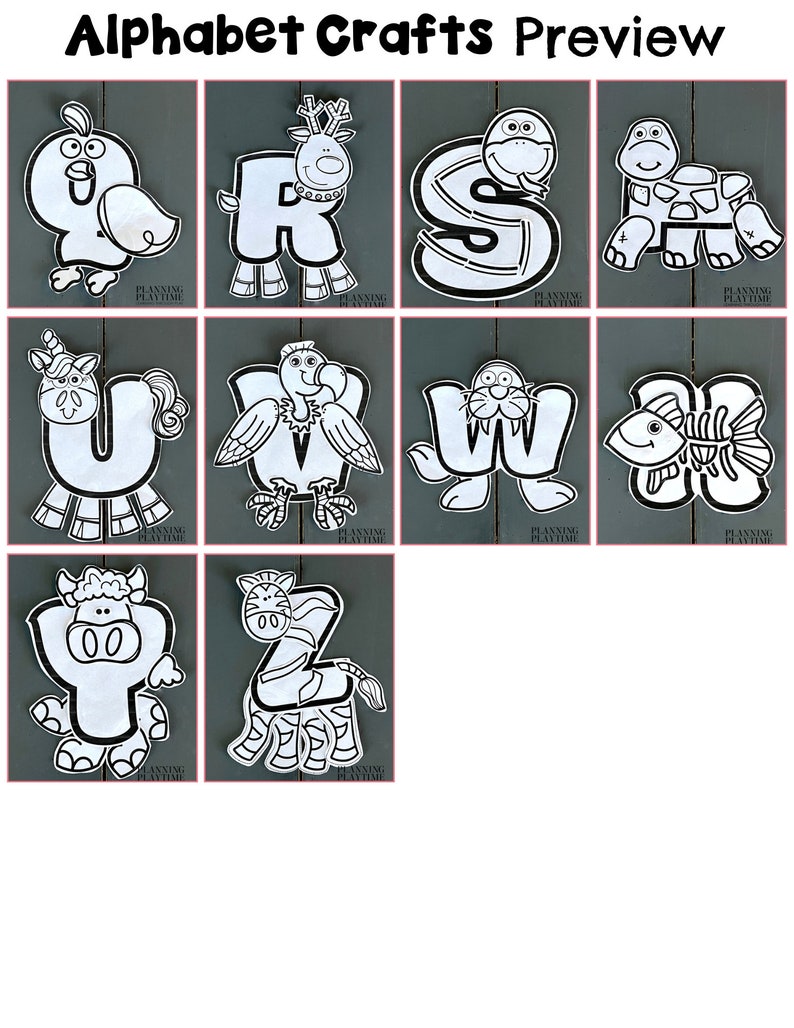 Alphabet Animal Crafts: Preschool Letter Activities (digital Download ...