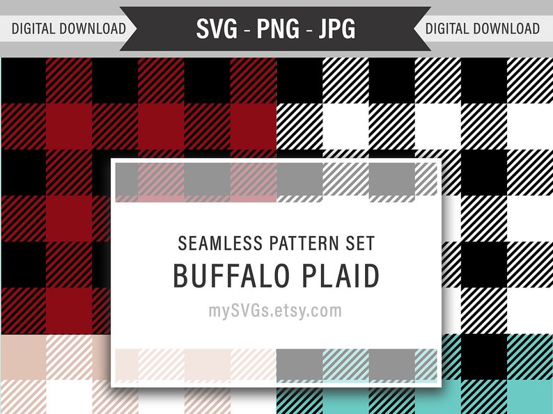 Buffalo Plaid Pattern File / SVG PNG JPG / Vector Buffalo - Etsy