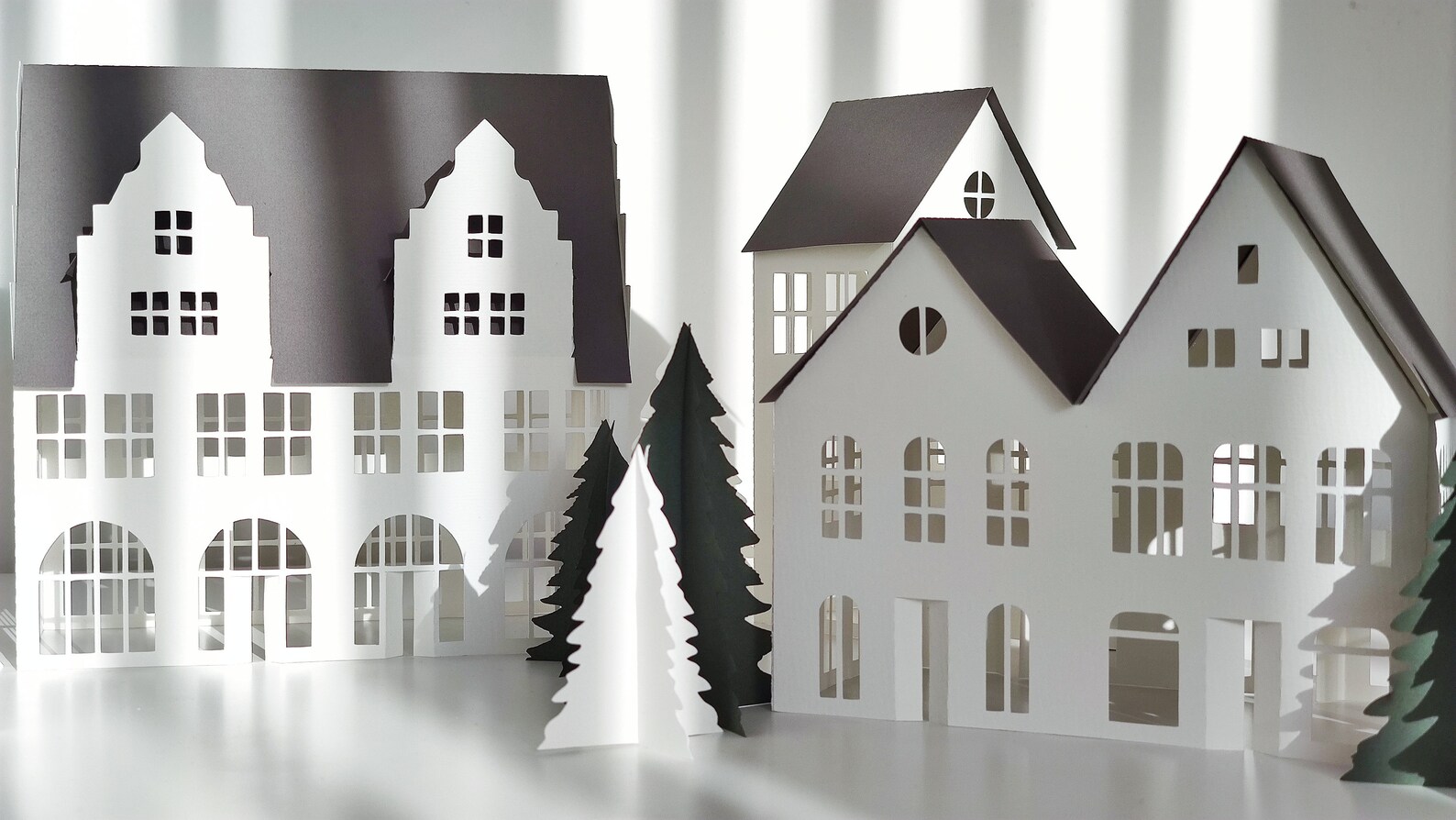 Christmas Village Houses Paper House Decoration Architecture - Etsy UK