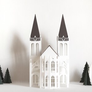 Paper Cathedral Christmas Village: DIY Paper Church Model - Etsy