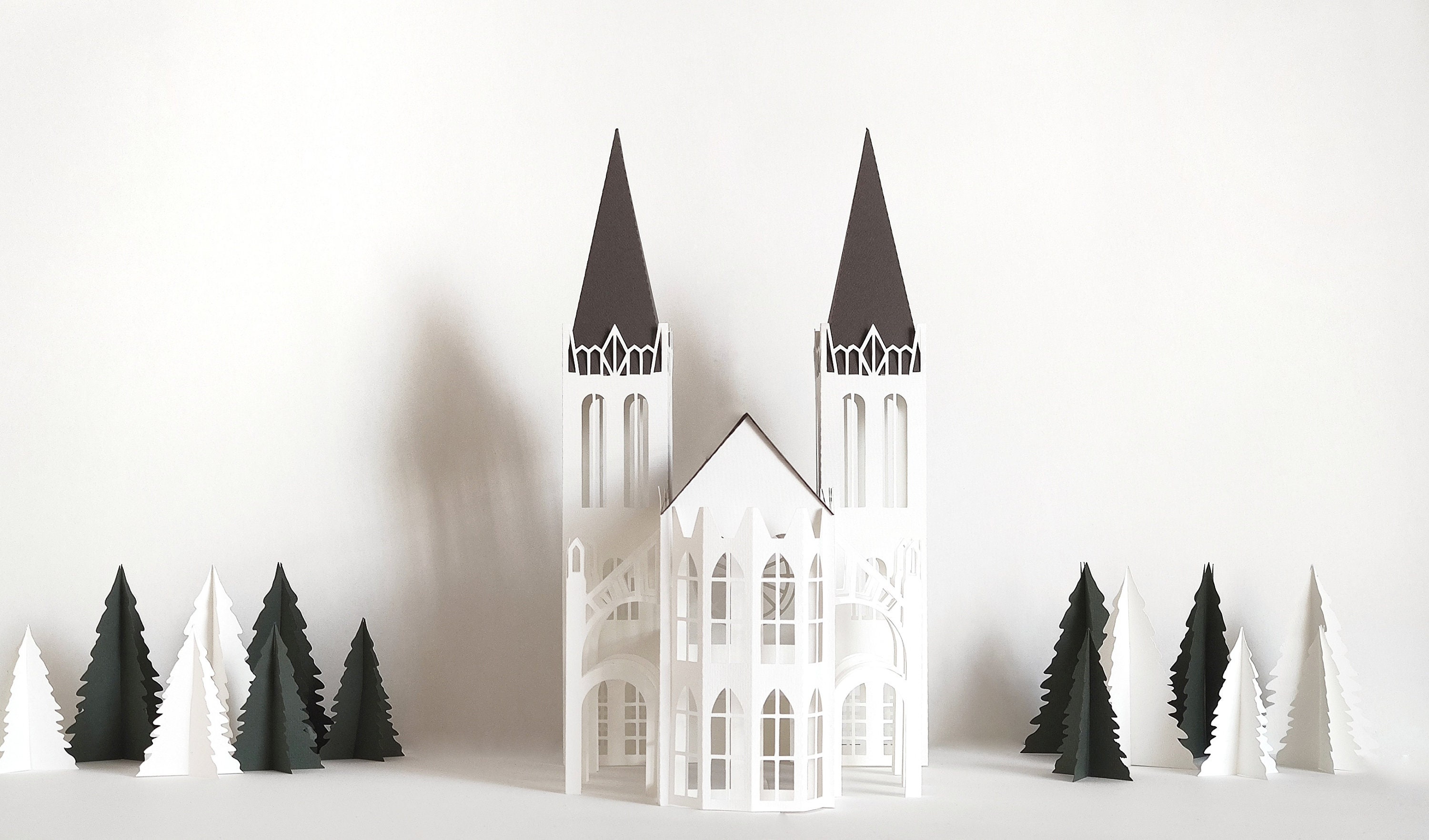 Paper Cathedral Christmas Village: DIY Paper Church Model - Etsy