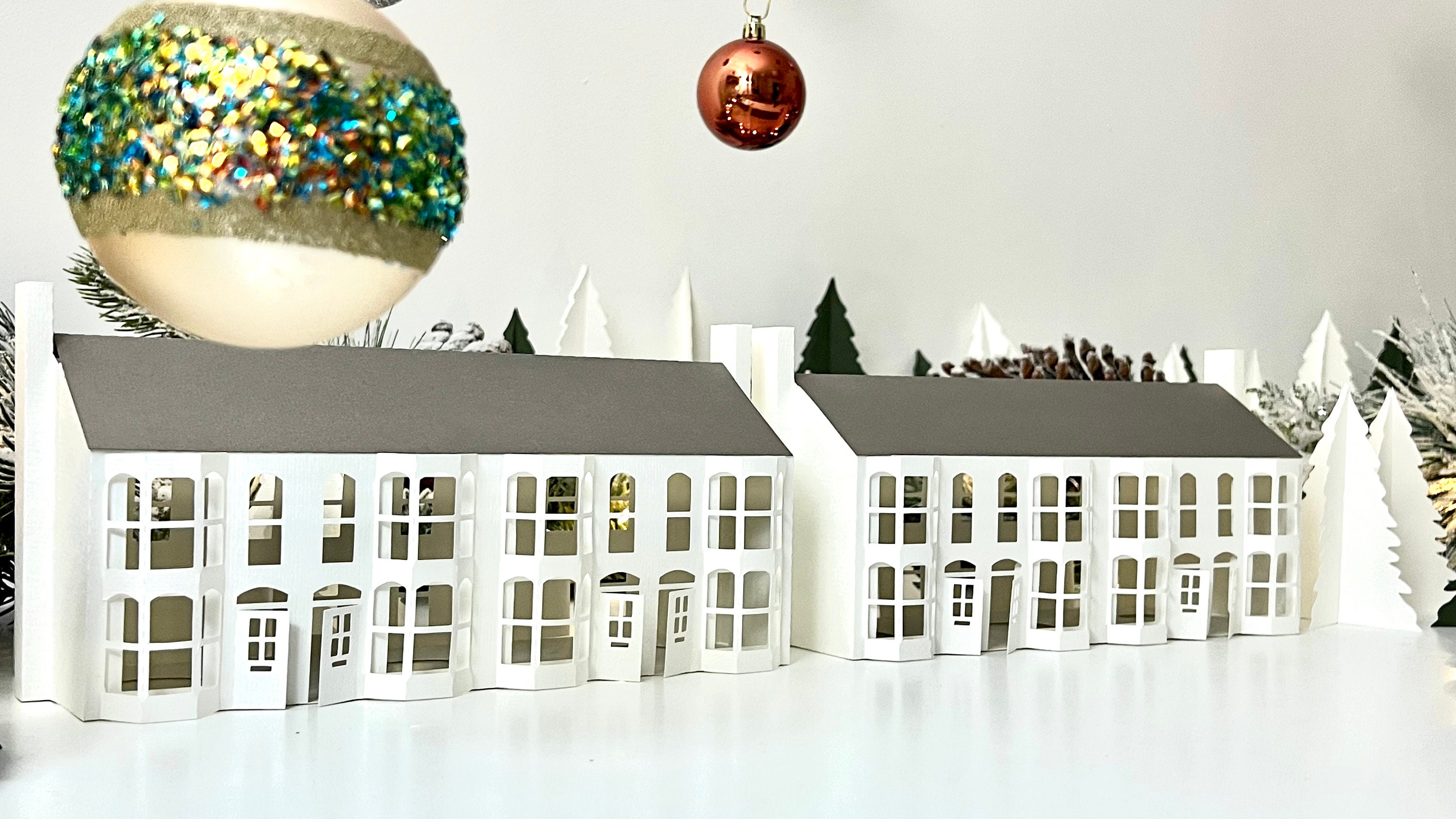 Paper House Victorian Terraced House Christmas Village - Etsy Canada