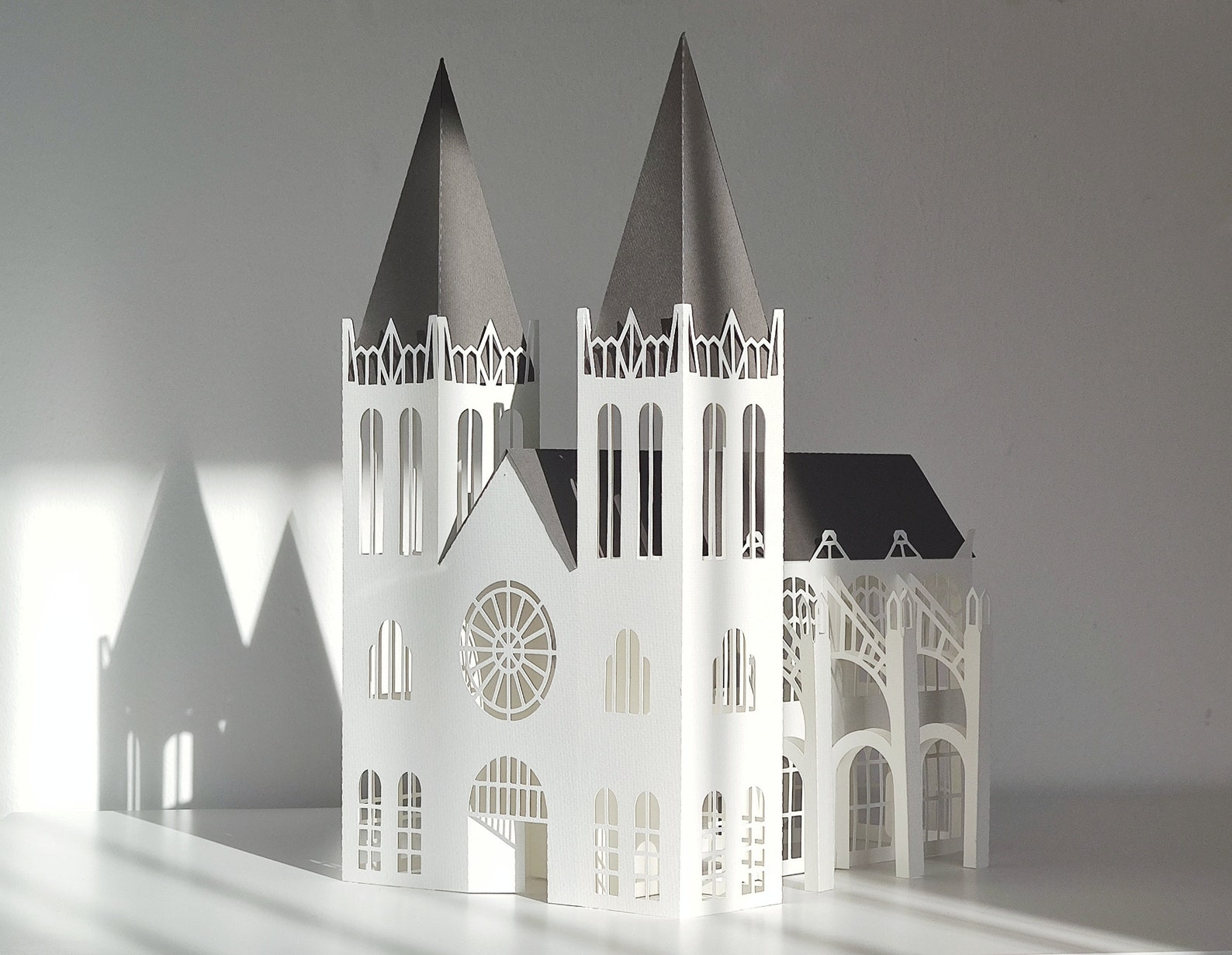 Paper Cathedral Christmas Village Set Paper Church Model - Etsy UK
