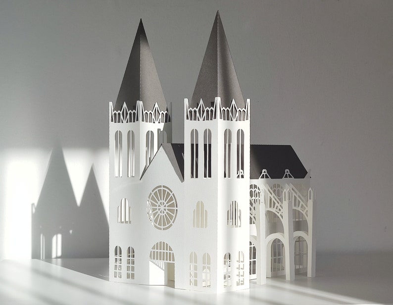 Paper Cathedral Christmas Village Set Paper Church Model - Etsy UK