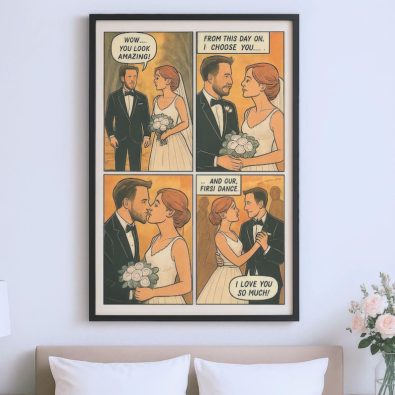 Custom Wedding Comic Strip Illustration – Turn Your Love Story Into ...