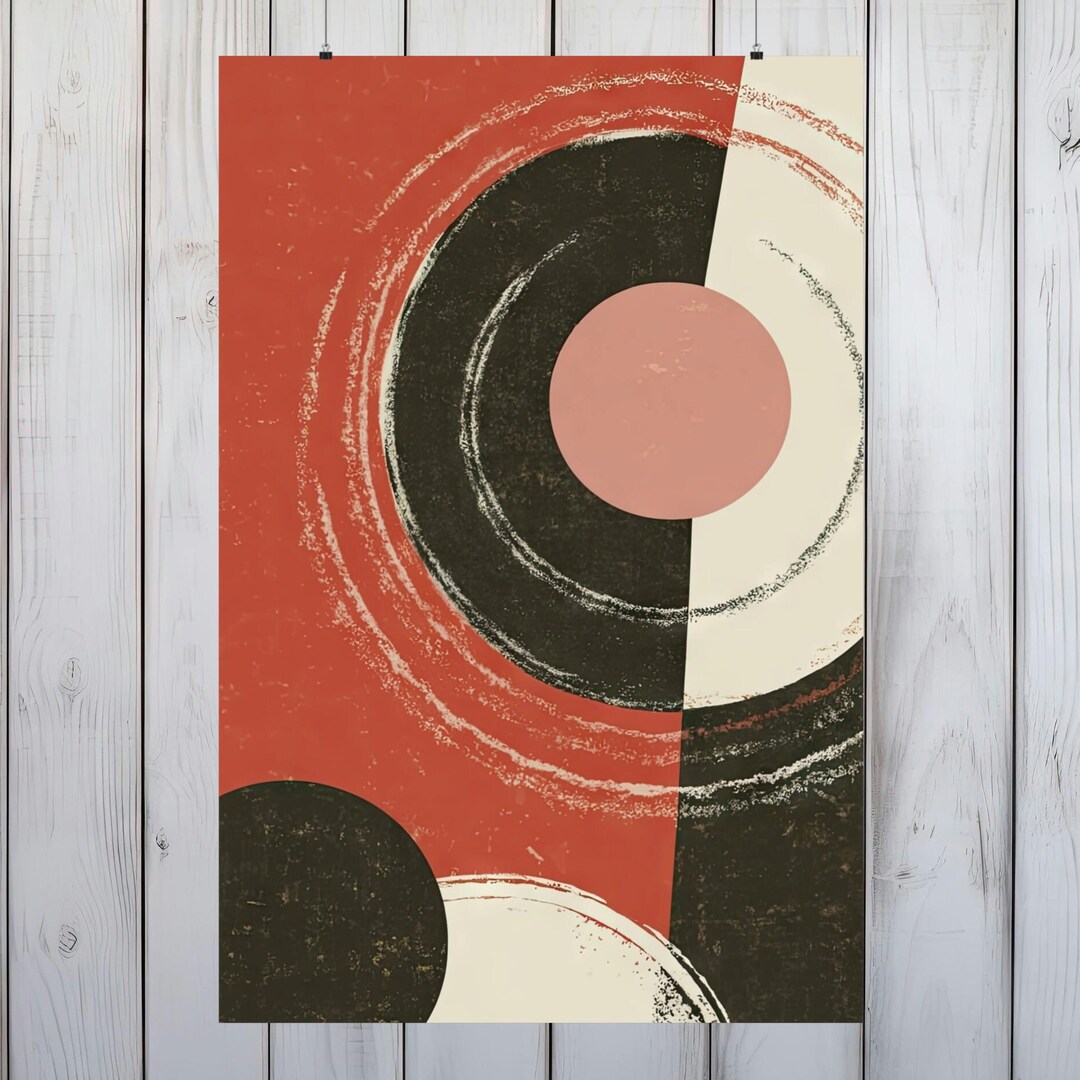 Contemporary Abstract Lithography Wall Poster, Colorful Design, Premium ...