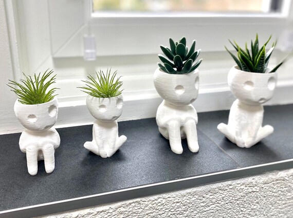 2 CUTE PLANT POTS Kodama Tree Spirit Pot Holder Zen Garden | Etsy