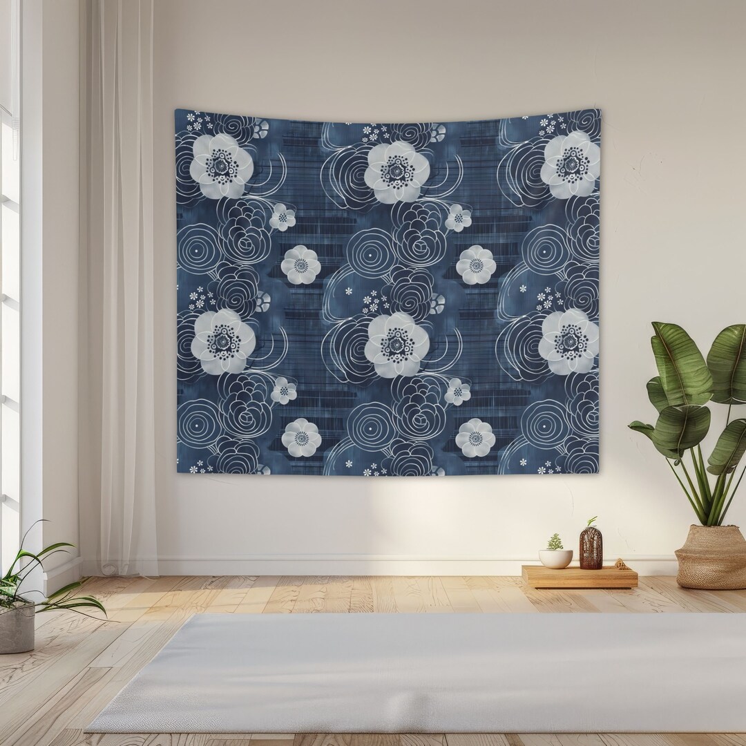 Calming Zen Harmony Wall Art Tapestry - Tranquil Soothing Hanging Wall ...