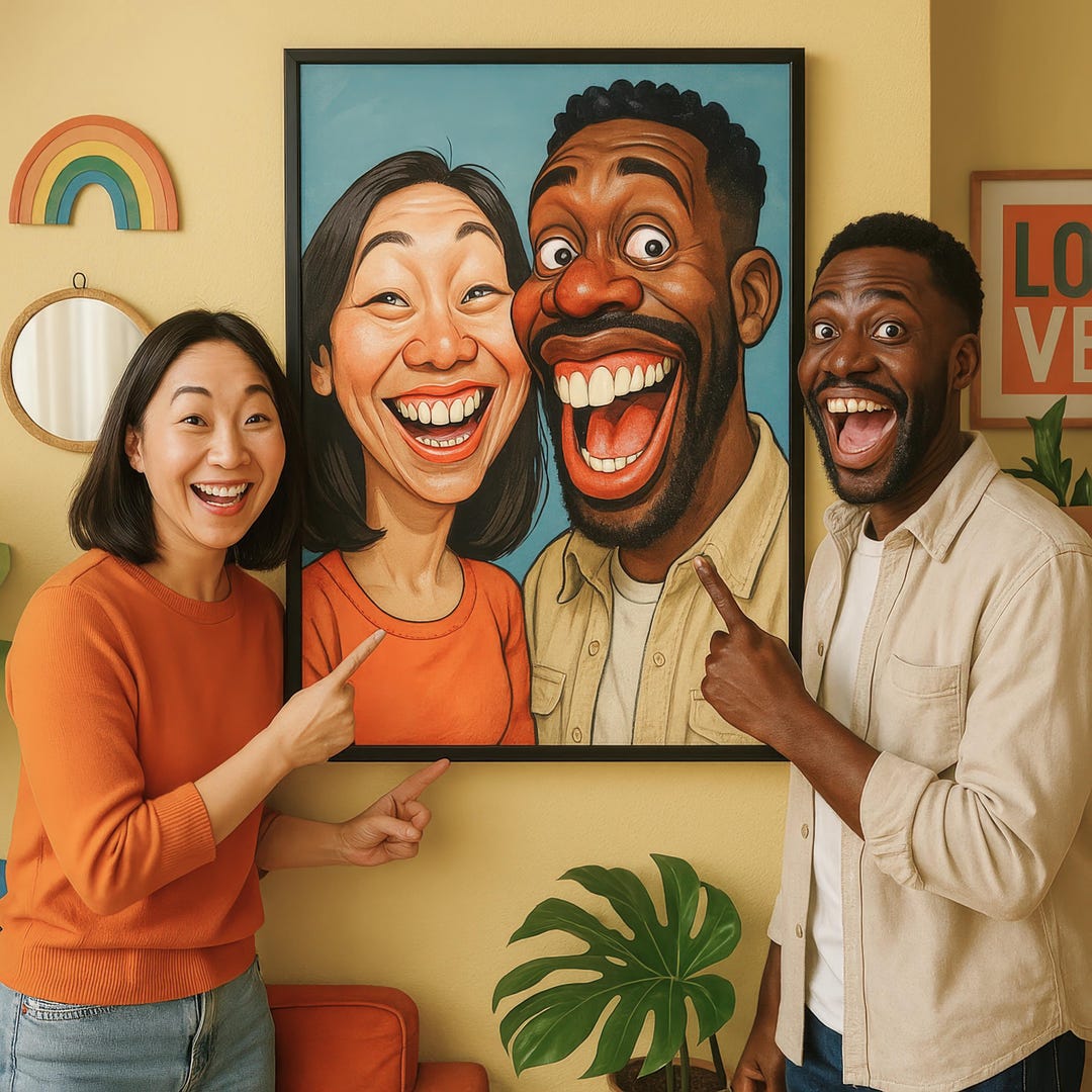 Turn Your Photo Into a Funny Couple Caricature - Custom Friedns Cartoon ...