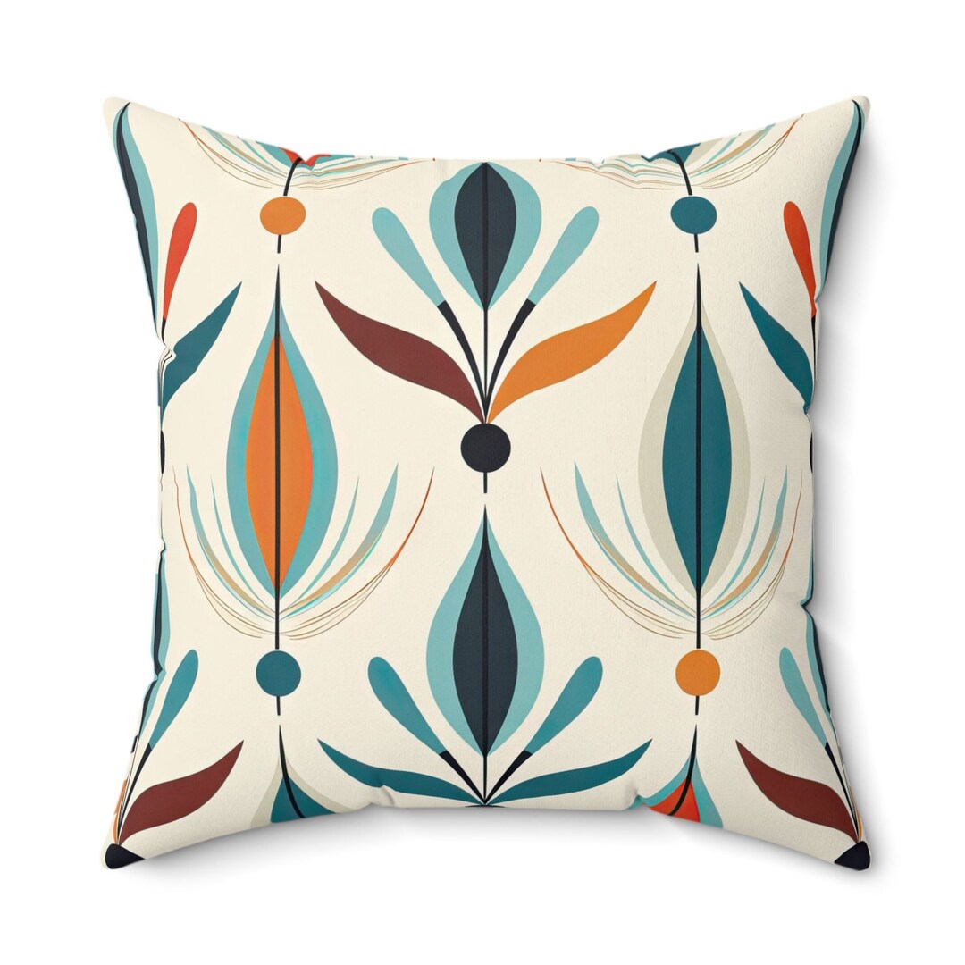 Mid-century Modern Pattern Throw Pillow Double-sided Classic Retro Chic ...