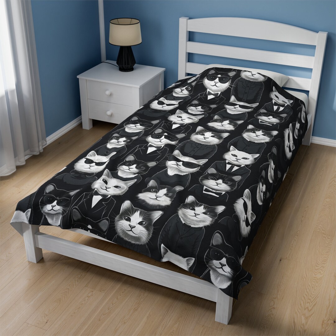 Super Cozy Dapper Cats Velveteen Plush Blanket Ultra-soft Touch for ...