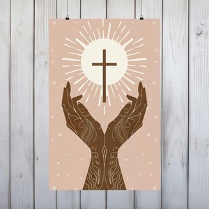 Sacred Christian Prayer Art, Religious Wall Poster, Inspirational Matte ...