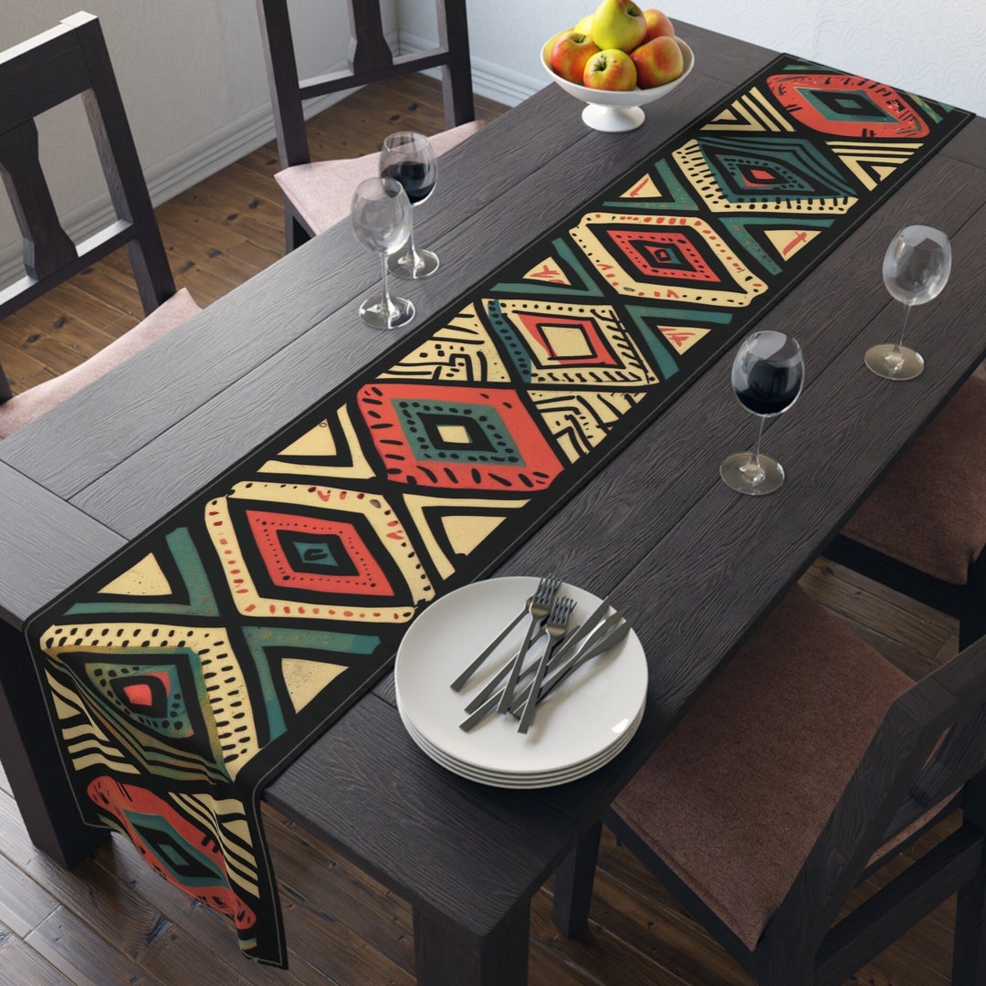 African Tribal Pattern Table Runner - Table Decor - Housewarming Gift ...