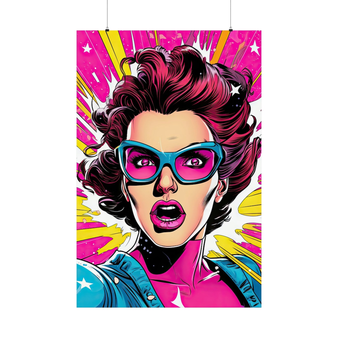 Bold Pop Art Female Comic Portraits - Epic Retro Comic Posters - Etsy