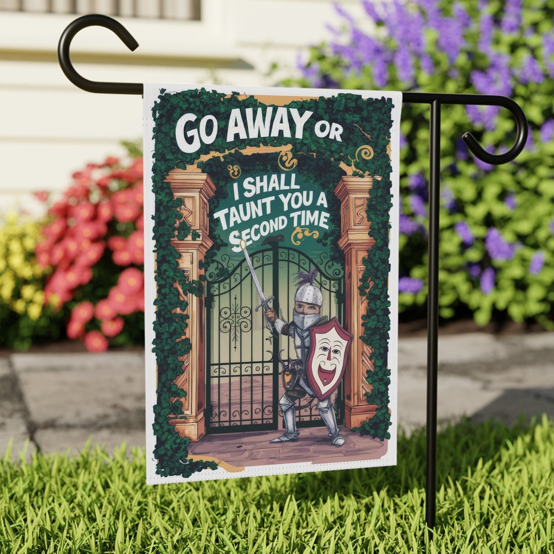 Medieval Humor Not Welcome Banner - Humorous Warning for Unwanted ...