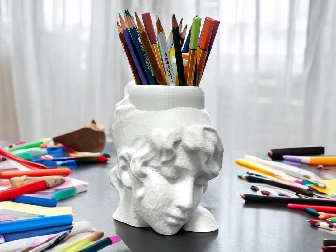 Greek Poet Sappho Pen Holder - Elegant 3D Printed Office Organizer ...