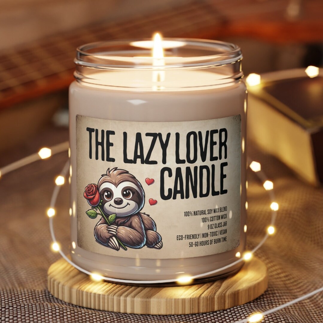 The Lazy Lover Candle Witty Sloth-themed Romantic Candle Gag Gift for ...