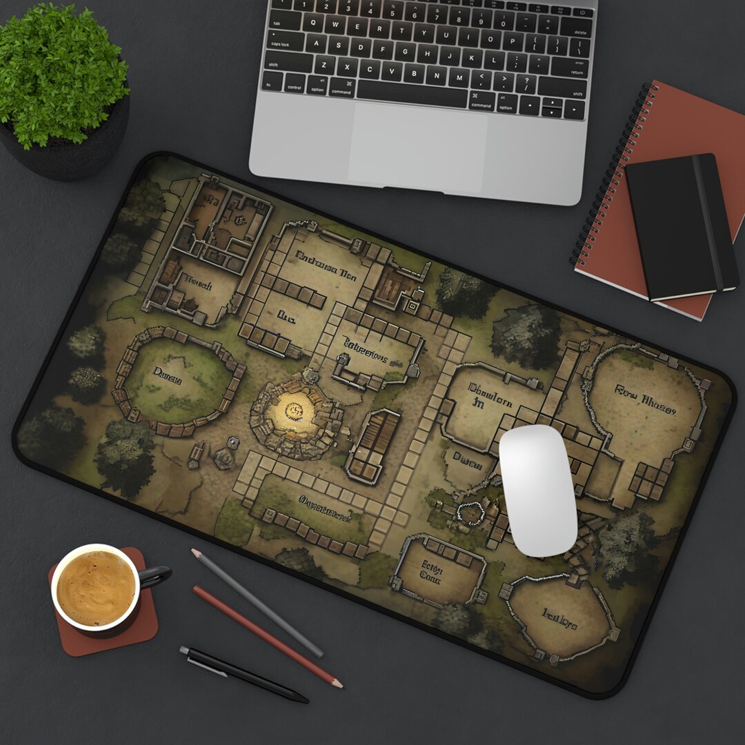 RPG Dungeon Map XXL Mouse Pad - Get Lost in RPG Worlds With Our Large ...