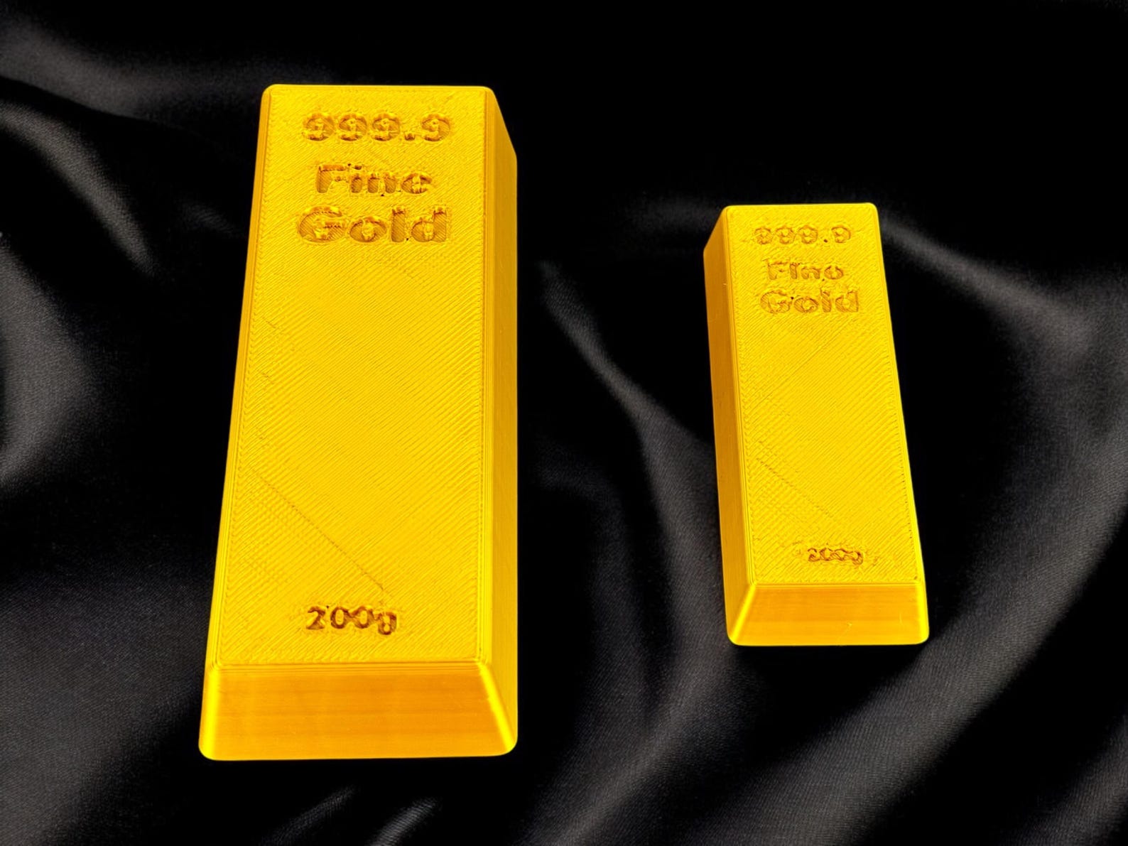 Realistic Gold Bar Replica - 3D Printed Fake Gold Décor Piece - Perfect ...