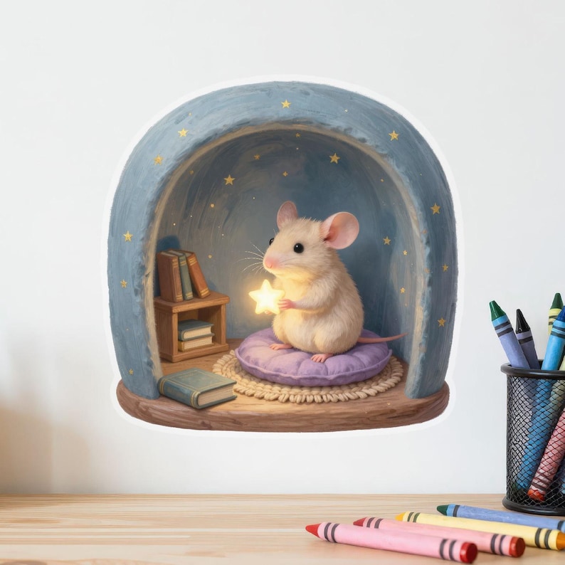 Buy Cute Peek-a-boo Mouse Wall Decal Sticker - Adorable Wall Decor for ...
