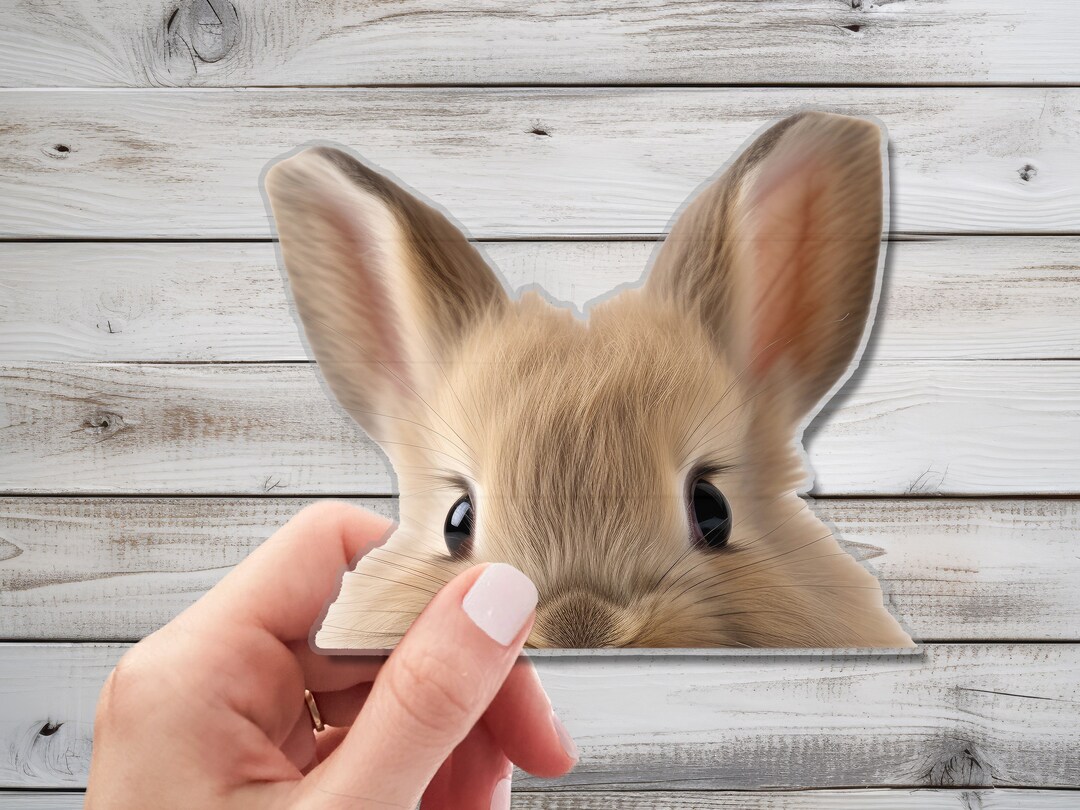 Cute Peeking Bunny Wall Decal - Enchanting Wall Decor for Bunny Lovers ...