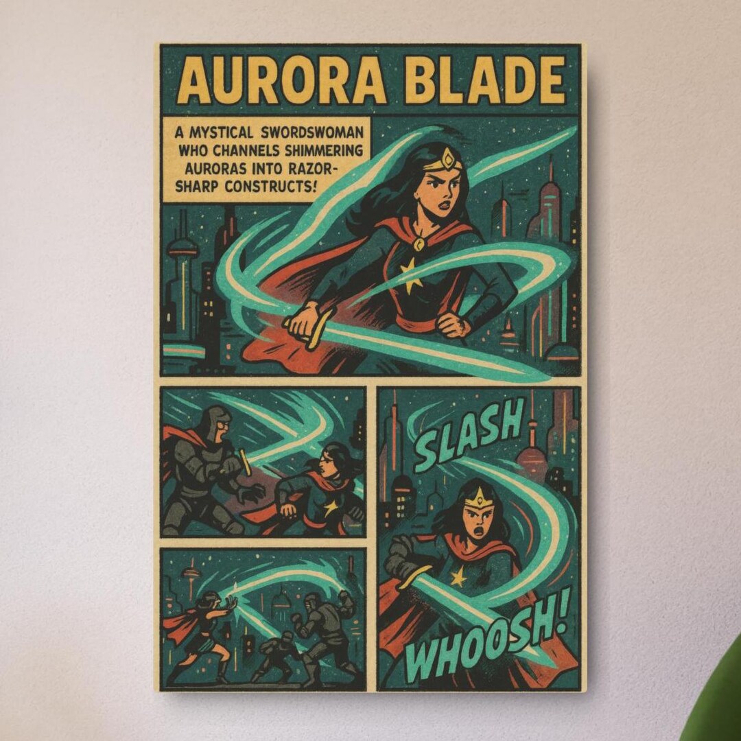 Vintage Superhero Comic Metal Sign, Retro Wall Art for Hero Fans ...