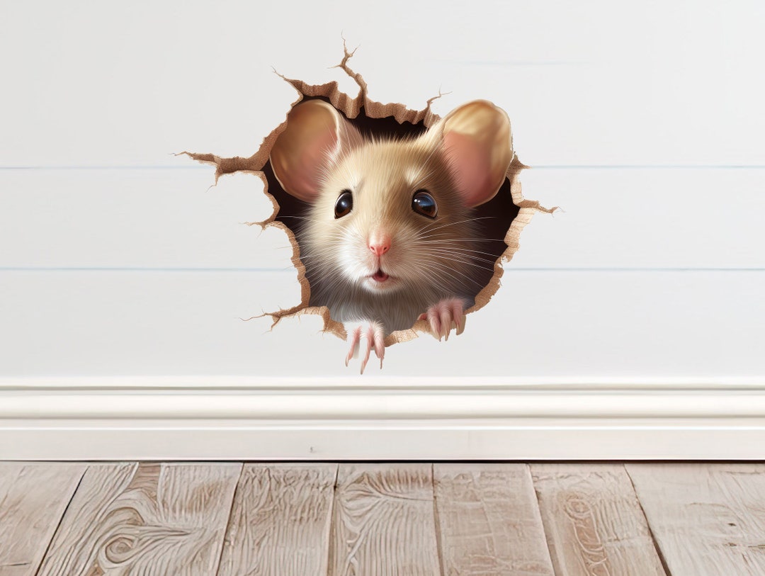 Mouse Sticker for Wall, Mouse Wall Decal, Mouse Vinyl Sticker, Nursery ...