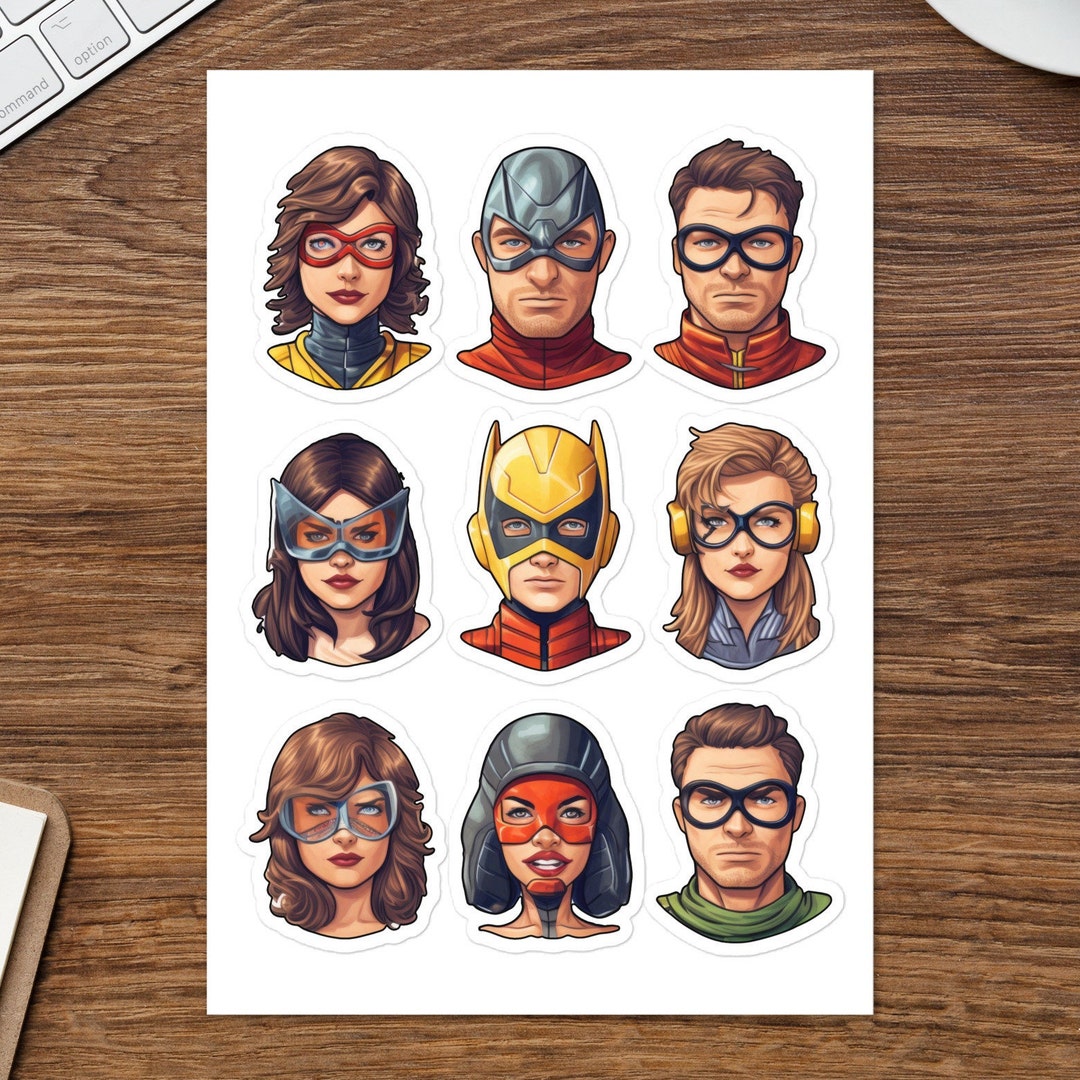 Mini Superhero Stickers Tiny Hero Squad Stickers Collection - Etsy