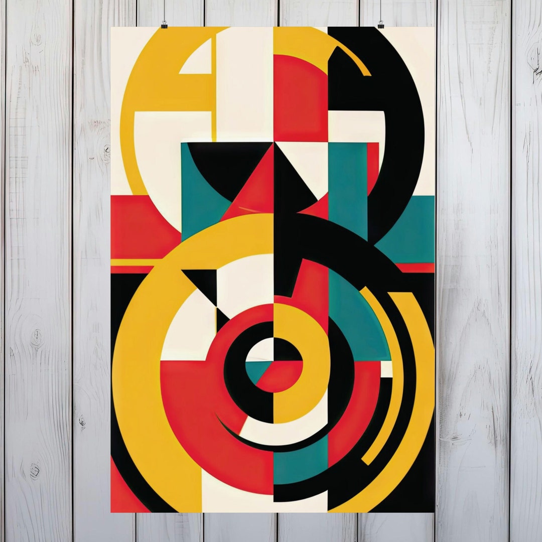 Vibrant Modern Abstract Lithography Print, Contemporary Wall Art on ...