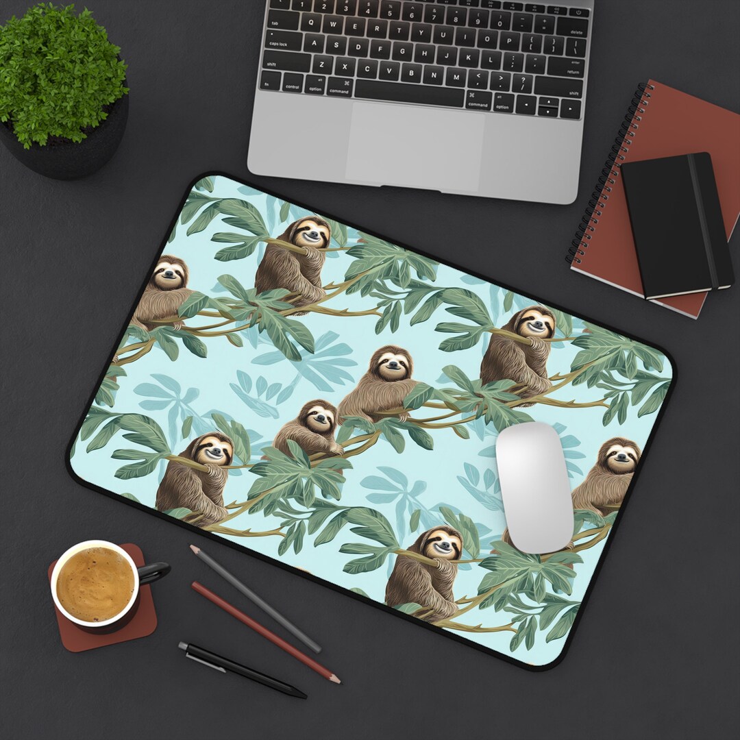Charming Sloth XXL Mouse Pad - Large Nature Inspired Desk Mat - Cute ...