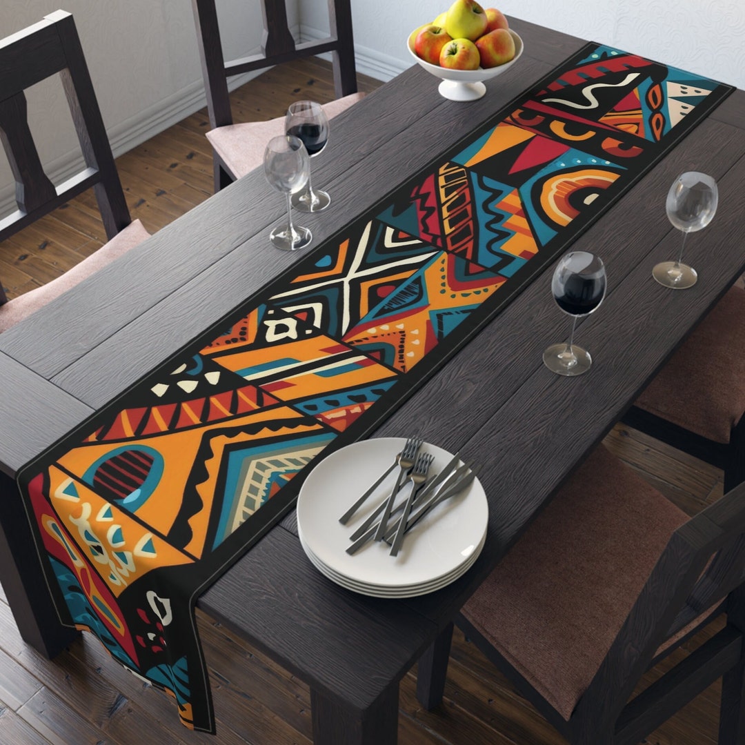 African Tribal Pattern Table Runner - Housewarming Gift - Cotton Table ...