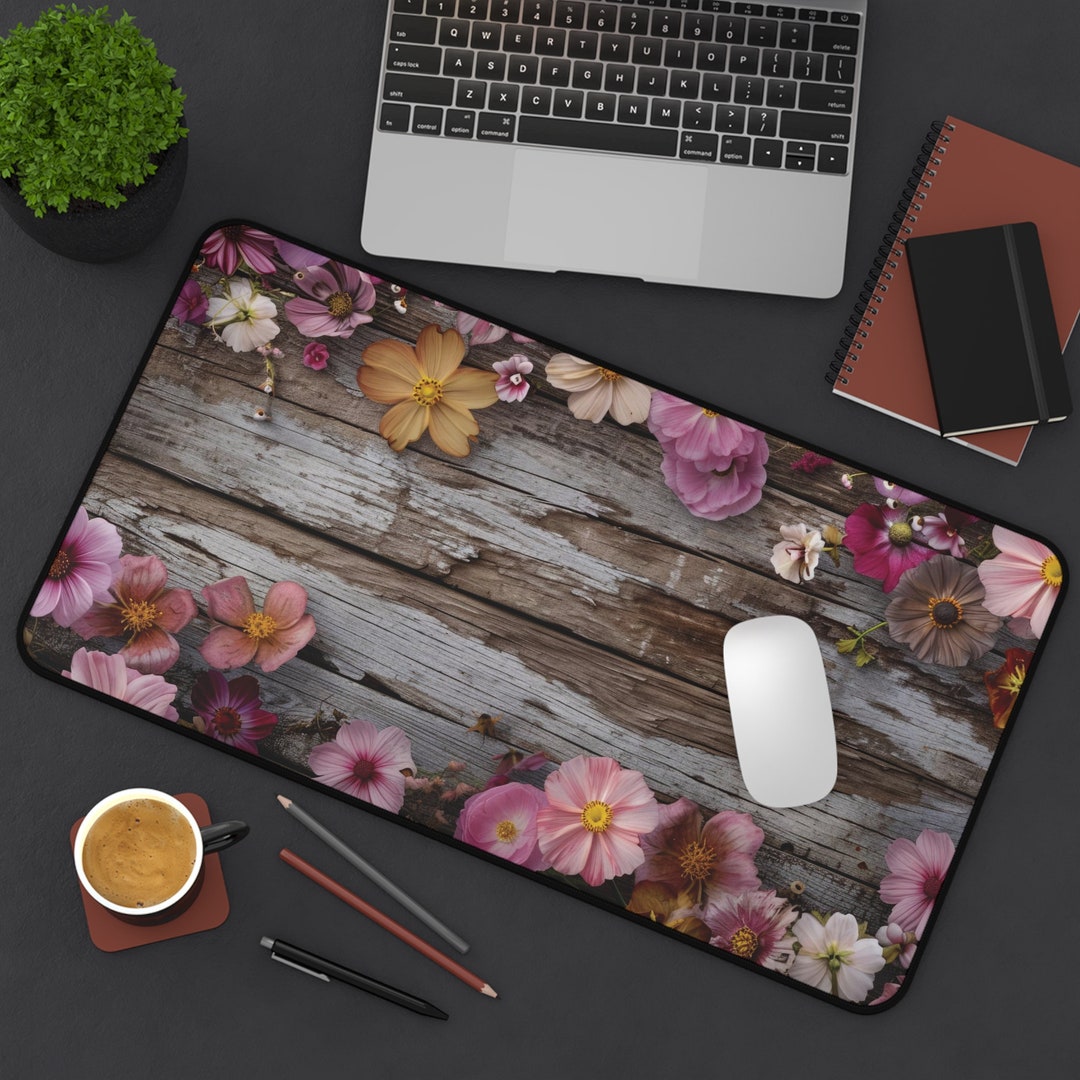 Floral Woodland XXL Desk Mat Nature-inspired Print Desk Pad Vintage ...