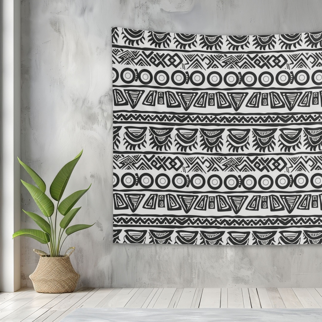 African Tribal Wall Art Tapestry Abstract Tribal Print Hanging Wall Art ...