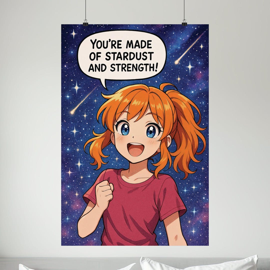 Vertical Motivational Anime Poster, Matte Manga Wall Art Print ...