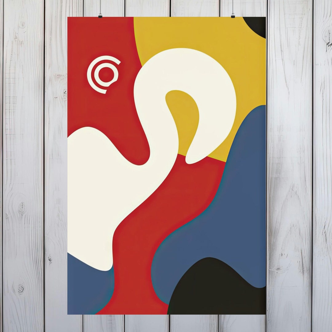 Modern Abstract Lithography Wall Art Poster - Colorful Contemporary ...