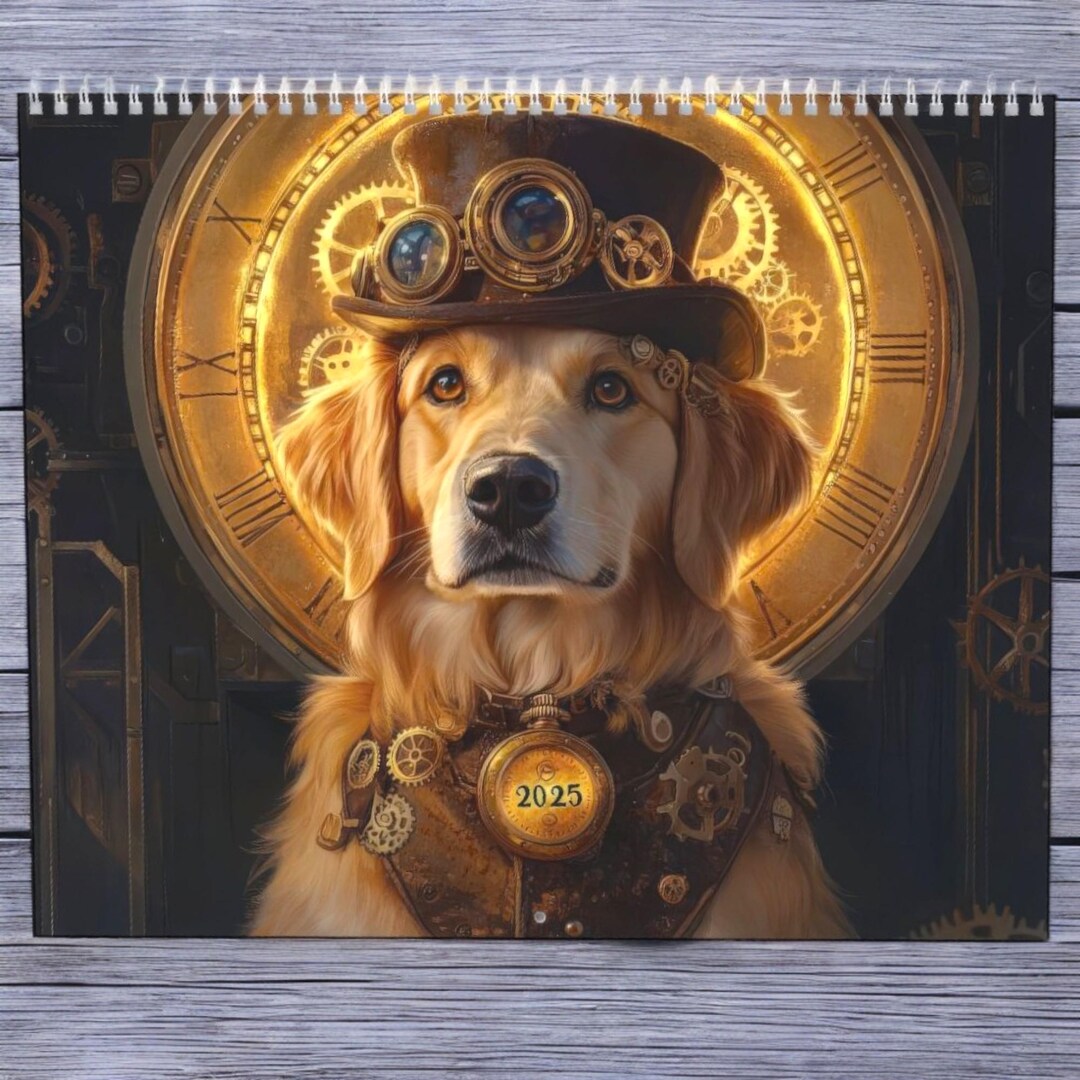 2025 Steampunk Dogs Calendar - Adorable Monthly Dog Steampunk Art ...